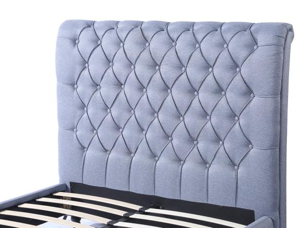 Hotel Bedroom Modern Design Queen Size Gray Soft Platform Button Bed with Waterproof