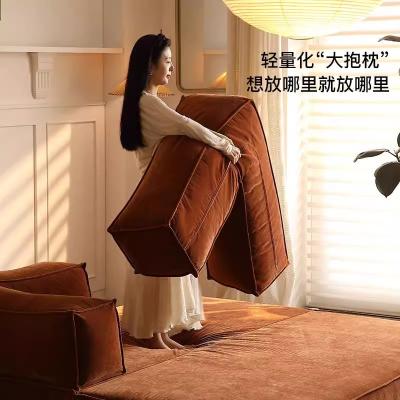 China Custom Color Vacuum Compression Sofa Tofu Block Retro Corduroy Fabric Sofa Skeleton Free for sale
