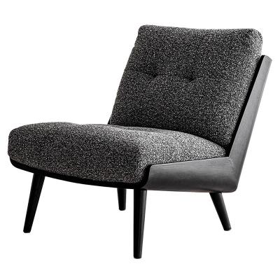 China Simple Leather Single Sofa Chair Modern Cowhide Leisure Atmospheric Chair Small Sized for sale