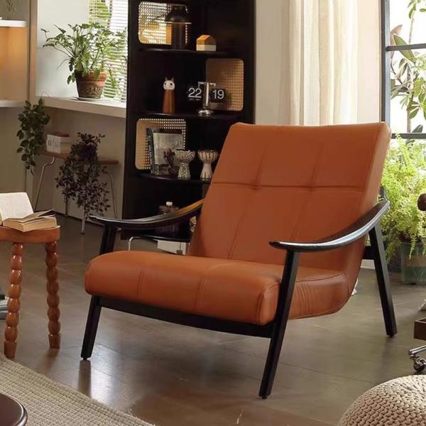 Quality Nordic Vintage Modern Armchair Single Sofa Lazy Designer Solid Wood Tiger Chair for sale
