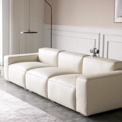 Cina Divano angolare lineare per soggiorno, in pelle di vacchetta primo strato in vendita