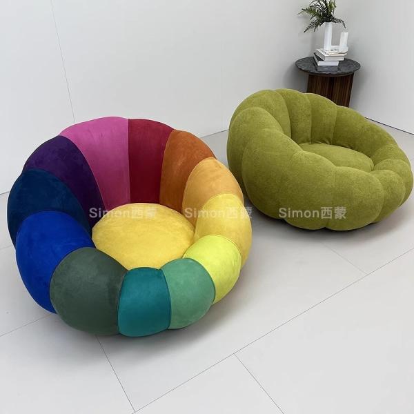 Quality Compression Type Lazy Single Sofa Small Apartment Modern Pumpkin Sofa OEM Design for sale