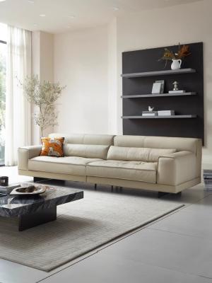 China Modern Three Seat Art Deco Leather Sofa Straight Sectional Couch For Small Apartment for sale