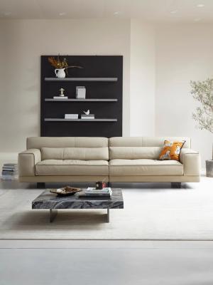 China Modern Three Seat Art Deco Leather Sofa Straight Sectional Couch For Small Apartment for sale