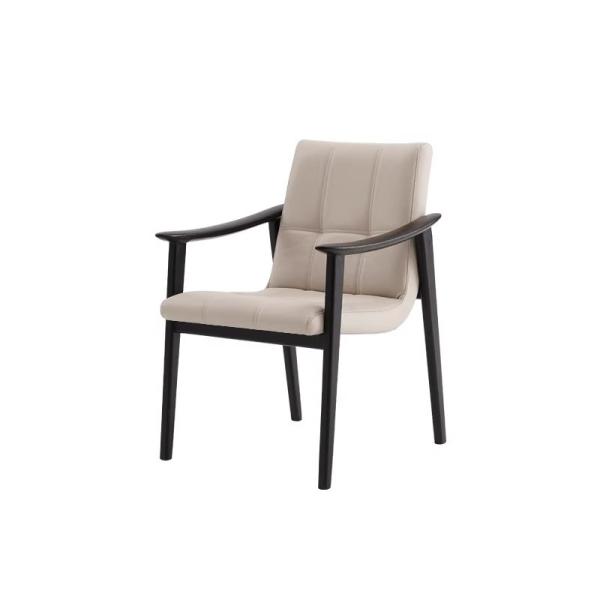 Quality Home High End PU Leather Modern Dining Chair Solid Wood Frame Master Chair for sale