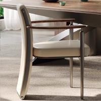Quality Italian Style Wooden Dining Chair High Back Hotel Dining Chair Light Luxury OEM for sale