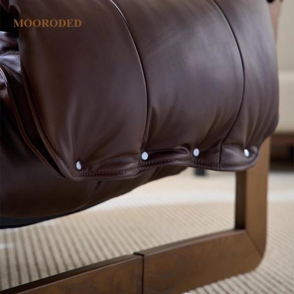 Quality Jersey Island Casual Single Chair Retro Genuine Leather Designer Single Seat for sale