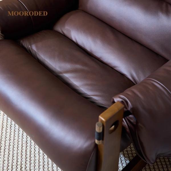 Quality Jersey Island Casual Single Chair Retro Genuine Leather Designer Single Seat for sale