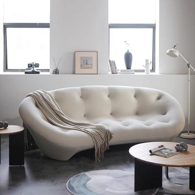 China Stof schelp boogvormige woonkamer sofa Modern elegant ontwerp slaapkamer ontspanning sofa Te koop