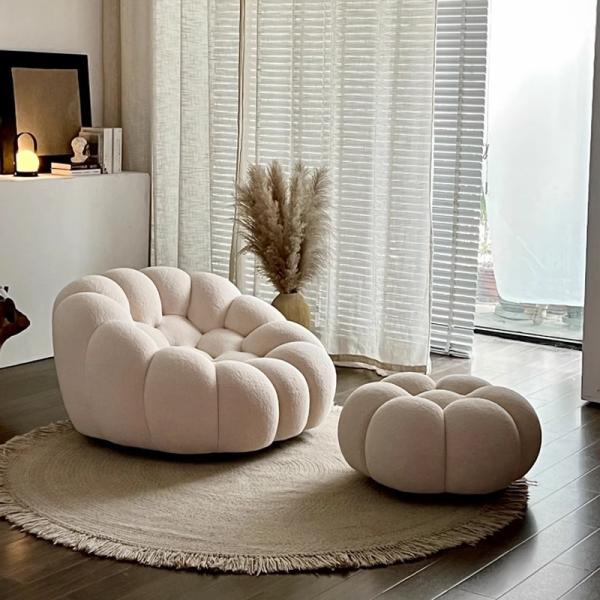 Quality OEM Compressible Lazy Leisure Pumpkin Sofa Chair Foam Back For Lying And Sleeping for sale