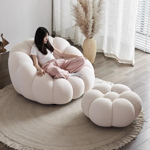 Quality OEM Compressible Lazy Leisure Pumpkin Sofa Chair Foam Back For Lying And for sale