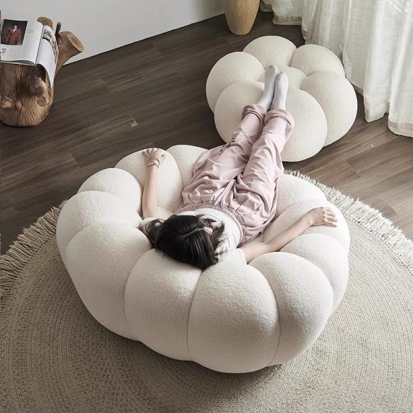 Quality OEM Compressible Lazy Leisure Pumpkin Sofa Chair Foam Back For Lying And for sale