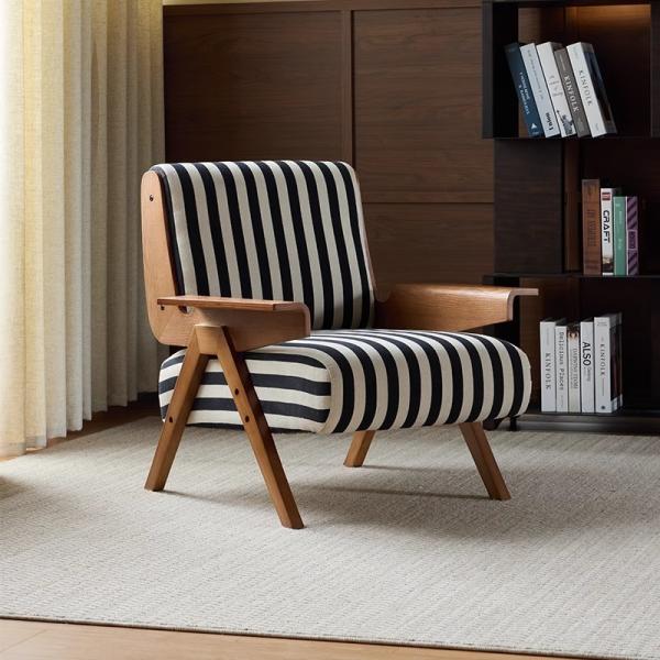Quality Solid Wood Leisure Single Sofa Chair Leather Retro King Chair For Living Room for sale