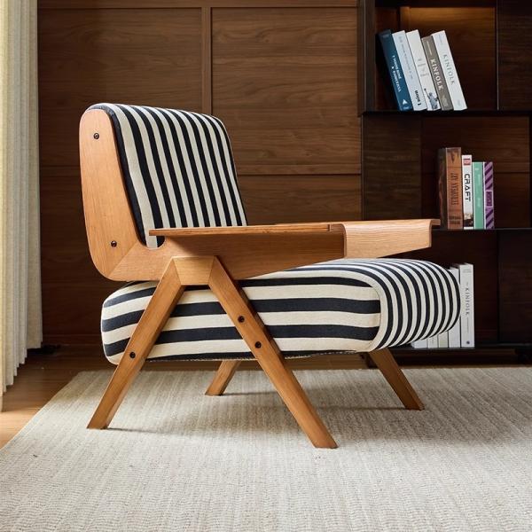 Quality Solid Wood Leisure Single Sofa Chair Leather Retro King Chair For Living Room for sale