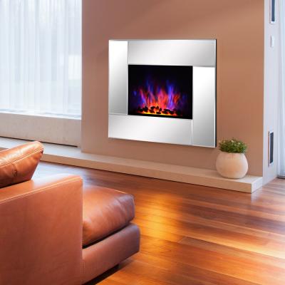 Китай Wall Mount Electric Fireplace Heater  Mirror panel LED flame EF452K remote control pebbles room heater продается