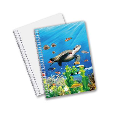 China Wholesale customized hot sale size A6 A5 A4 PET spiral 3D lenticular CMYK printing notebooks for office work for sale