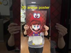 Impression d'affiches en 3D PET Lenticulaire personnalisée Peinture 3D avec cadre PS noir pour la décoration intérieure