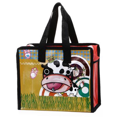 China Bopp Reusable Non Woven Polypropylene Tote Bags Zip Shopping Bag Gravure Printing for sale