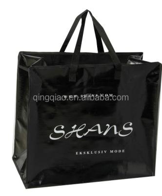 China Recycle PP Woven Reusable Pink Shopping Eco Bag With Print Logo for sale