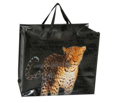 China Recycle PP Woven Reusable Pink Shopping Eco Bag With Print Logo for sale