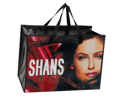 China Recycle PP Woven Reusable Pink Shopping Eco Bag With Print Logo for sale