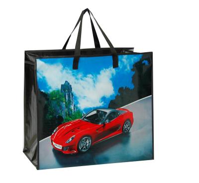 China Recycle PP Woven Reusable Pink Shopping Eco Bag With Print Logo for sale