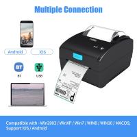 China 80MM Thermal Barcode Printer Bluetooth Thermal Sticker Label Printer 160mm/Sec for sale