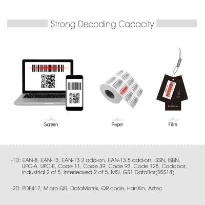 China 2.4G Wired Bluetooth Barcode Scanner Ergonomic design 2D Handheld Scanner for sale