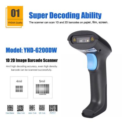 Cina Progettazione ergonomica YHD-6200DW di 2.4G USB dell'analizzatore senza fili di codice a barre 2D in vendita