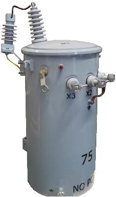 China 75kV Single Phase Pole Mounted Power Distribution Transformer Cu-Al Configuration for sale