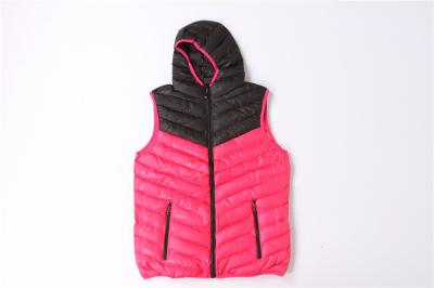 China De dames kleuren het Vest Lichtgewicht Opgevuld Vest Met een kap van Gilet van het Aanpassingsnut Te koop