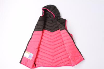 China De dames kleuren het Vest Lichtgewicht Opgevuld Vest Met een kap van Gilet van het Aanpassingsnut Te koop