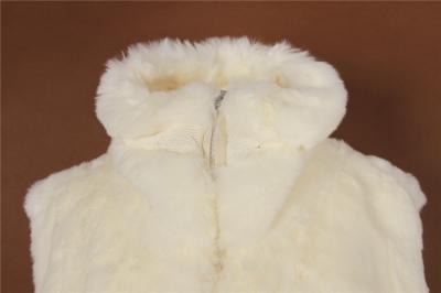 China Da veste de serviço público de Gilet do toque macio veste feita malha branca da pele das senhoras da bainha à venda