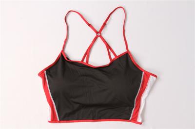 China 90% de polyester 10% Spandex breit de Bovenkant van de de Damesyoga van de Sportenbustehouder met Bustehoudervoering Te koop