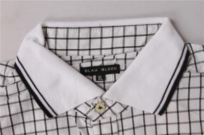 中国 偶然の柔らかいしまのある格子縞のシャツの人のワイシャツの下の短い袖ボタン 販売のため