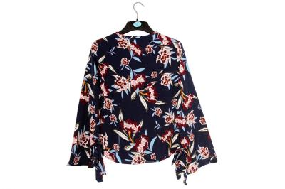 China Vrouwen van het de Drukoverhemd van de de zomer de Manier Gevormde Dames gedrukte blouse Bloemen Te koop