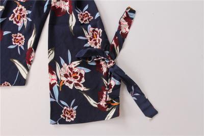 China Vrouwen van het de Drukoverhemd van de de zomer de Manier Gevormde Dames gedrukte blouse Bloemen Te koop