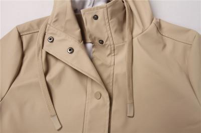 中国 長い袖の偶然の女性の長距離回線部門PUの革コート 販売のため