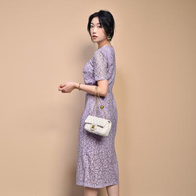 Cina Le signore di nylon dell'ufficio del cotone del club 65% 35% di concetto hanno tricottato il breve vestito dalla manica in vendita
