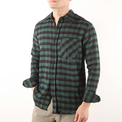 中国 7つの色の綿の長い袖の人の偶然の格子縞のシャツ 販売のため