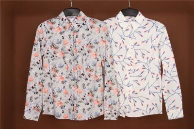 中国 100%の綿のStockpapaの女性の偶然の印刷物のワイシャツ 販売のため