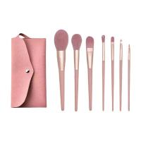 Quality Soft Powder Blush Eyeshadow Brush Beauty Kit with 7-Piece Nude Pink Makeup Brush for sale