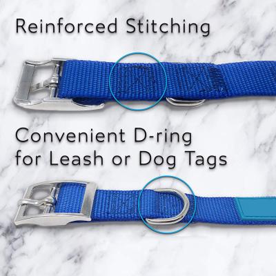 China Los cuellos de perro de nylon hechos a mano con la hebilla del metal modificaron 3 tamaños para requisitos particulares opcionales en venta