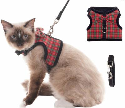 China Cute Cat Harness Collar With Heavy D Rings for sale