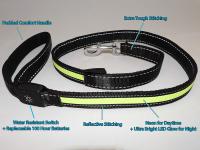 China High Visibility LED Dog Leash , Durable Reflective LED Pet Leash Lightweight for sale