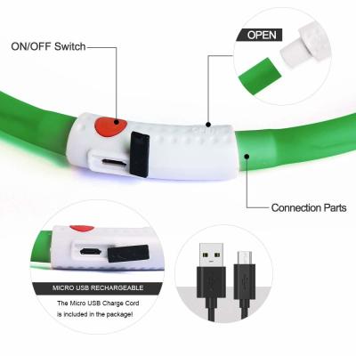 Cina Collare di cane comodo del LED USB ricaricabile, una visibilità flessibile di 360 gradi dei collari di incandescenza dell'animale domestico in vendita