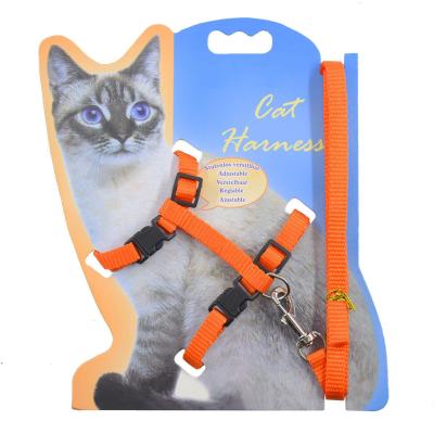China Adjustable Nylon Cat Halter Harness H Style Kitten Harness and Leash Set for sale