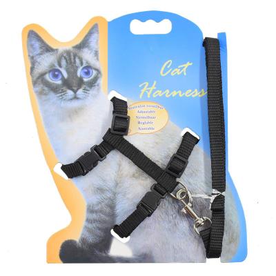 China Adjustable Nylon Cat Halter Harness H Style Kitten Harness and Leash Set for sale