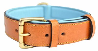 China Luxury Handmade Leather Dog Collars Soft Comfortable for sale