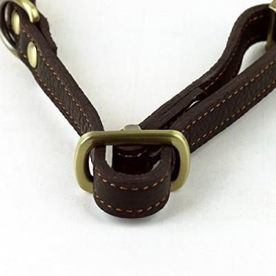 China Handmade Stylish Real Leather Dog Collars Easy Care For Medium Dog Breeds for sale